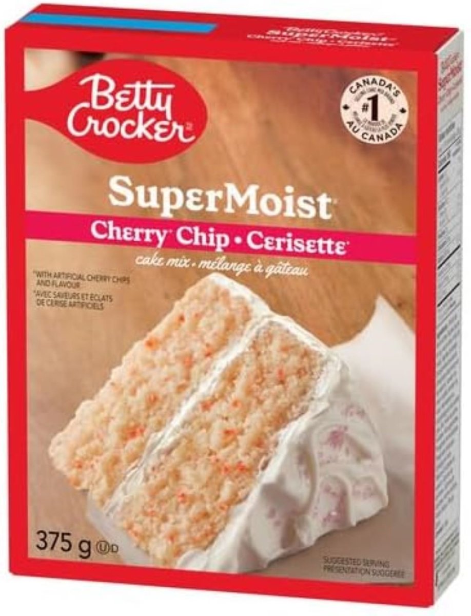Betty Crocker Super Moist Cherry Chip Cake Mix (Canada) 375g – Candy Cave